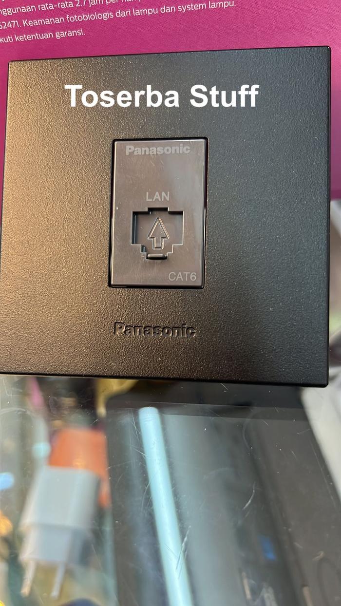 Jual PORT KABEL LAN DATA INTERNET CAT6 STOP KONTAK PANASONIC HITAM E ...