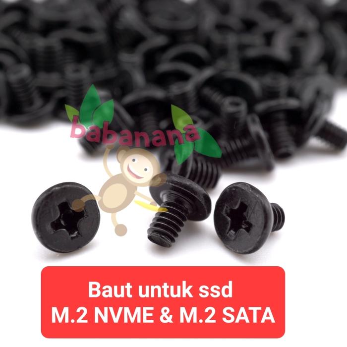 Jual Baut untuk M.2 ssd nvme hitam screw sekrup skrup pc laptop black ...