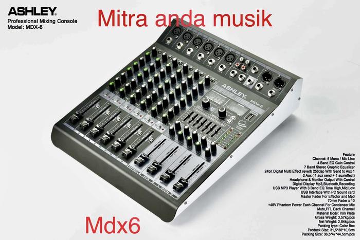 Jual Mixer ashley mdx6 usb bluetooth rec soundcard - Jakarta Barat ...