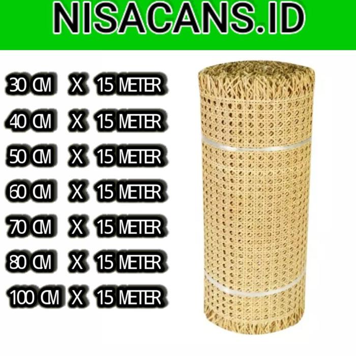 Jual rotan anyaman lembaran Webbing Great A Per Roll 15 Meter - 30CM x ...