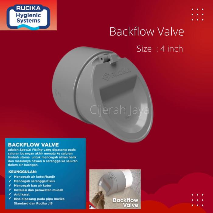 Jual BACKFLOW VALVE RUCIKA 3 INCH TUTUP PEMBUANGAN PIPA ANTI TIKUS ...