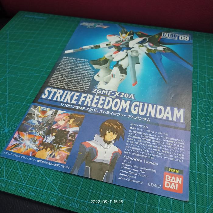 Jual Manual Book NG 1/100 Strike Freedom Gundam Bandai - Kab. Sleman - RedToys | Tokopedia