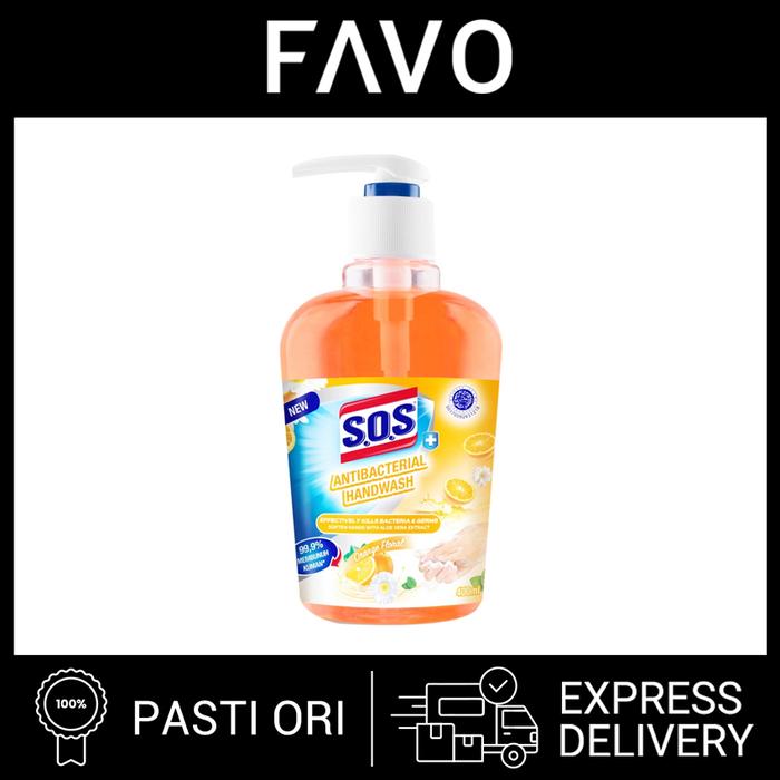 Promo Sabun Cuci Tangan - SOS Handsoap Orange Bottle Pump - 400 mL ...