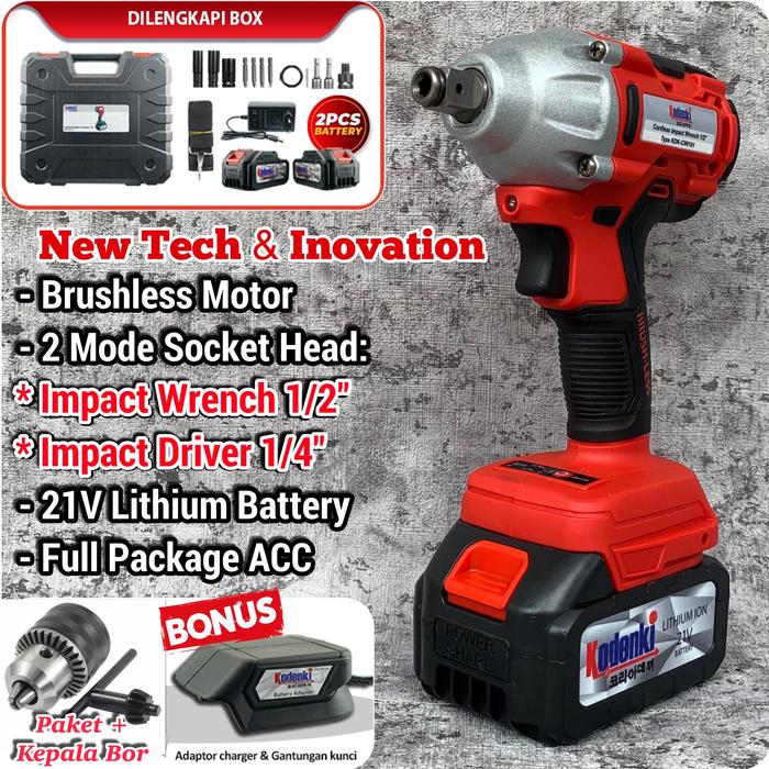 21V Cordless Impact Wrench, 6000mah Powerful Brushless Motor CONENTOOL ...