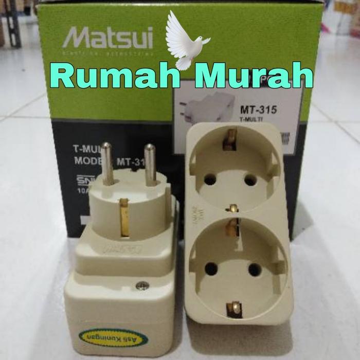 Jual Steker T Multi +Stopkontak 2 Lubang Putih MATSUI MT 315 PTH ...