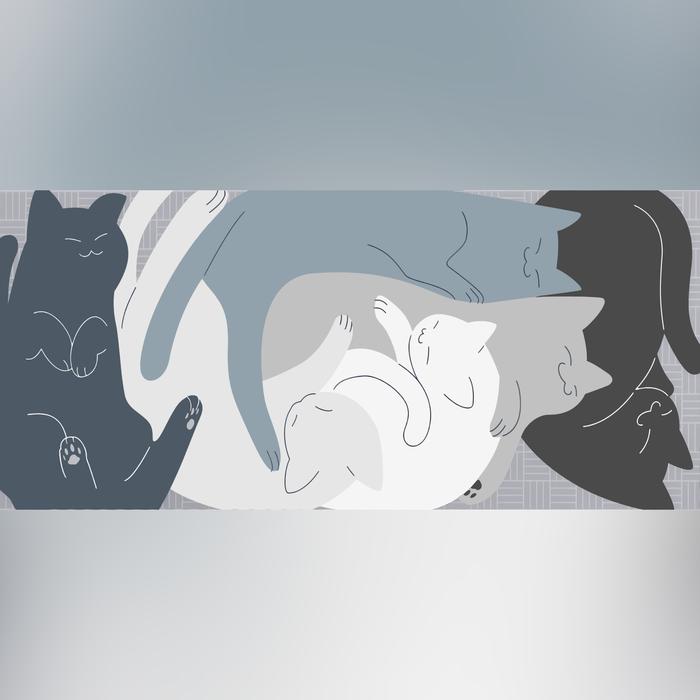 Jual Deskmat Mouse Pad | Light Theme Catnap Cat Minimalist - 700x300, 3 ...
