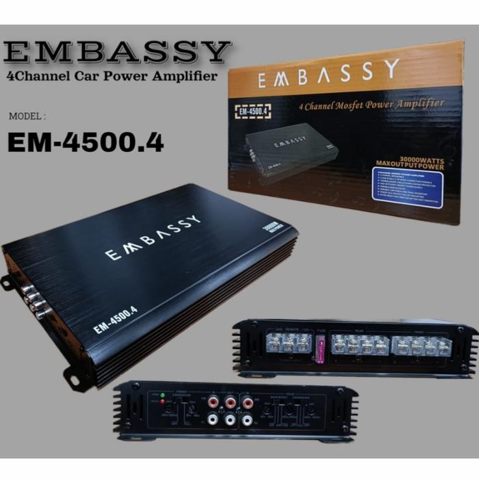 Jual POWER AMPLI MOBIL 4 CHANNEL EMBASSY EM-4500.4 EM4500.4 - Jakarta ...
