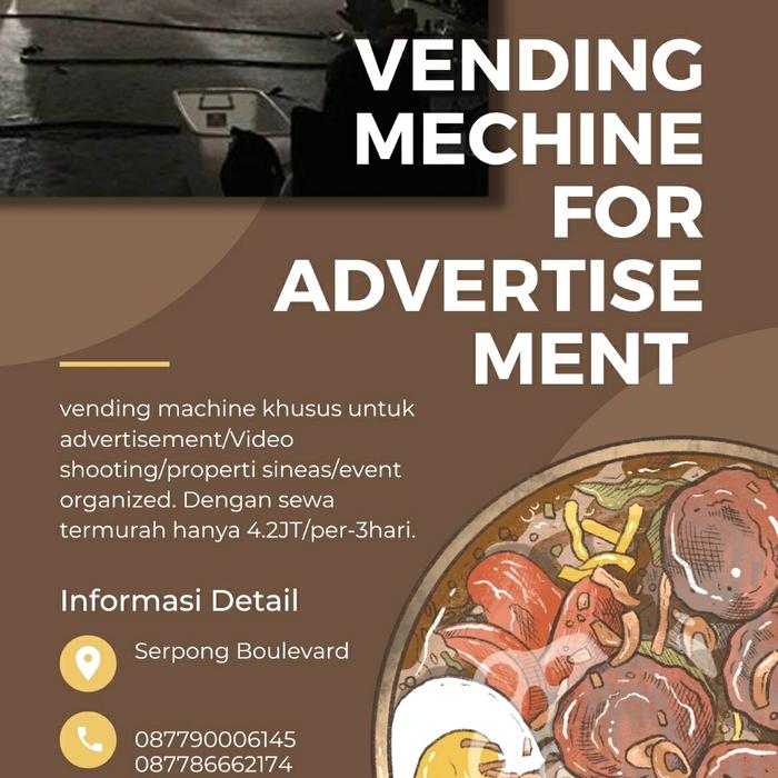 Jual Rental Vending Mechine untuk Properti Iklan Minuman/Makanan ...
