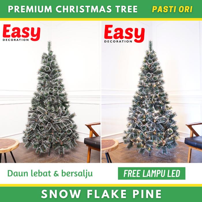 Jual Pohon Natal Terbaru 1,5 Meter 1 M / 5 FT SNOW FLAKE PINE Jarum ...