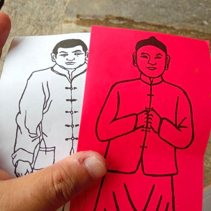 Jual kertas merah putih gambar orang buat sembahyang Siau siao ren kui ...