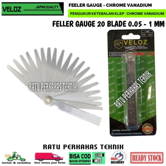 Jual ALAT SETTING KLEP TEKIRO FEELER GAUGE VELOZ 20 BLADE ALAT SETEL ...