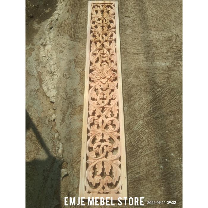 Jual ukir gebyok tiang soko ornamen kayu mahoni dekorasi dinding - Kab ...