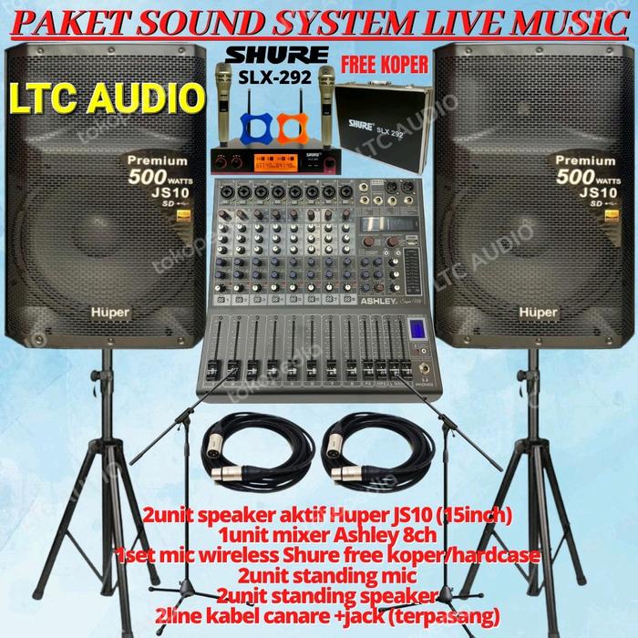Jual Paket Sound System Live Music Cafe HUPER 15 inch ORI + Mixer ...