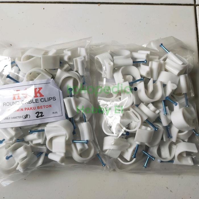 Jual Klem Kabel 22 mm HOK / Klem Kabel Pipa no 22 Paku Beton - Kab ...