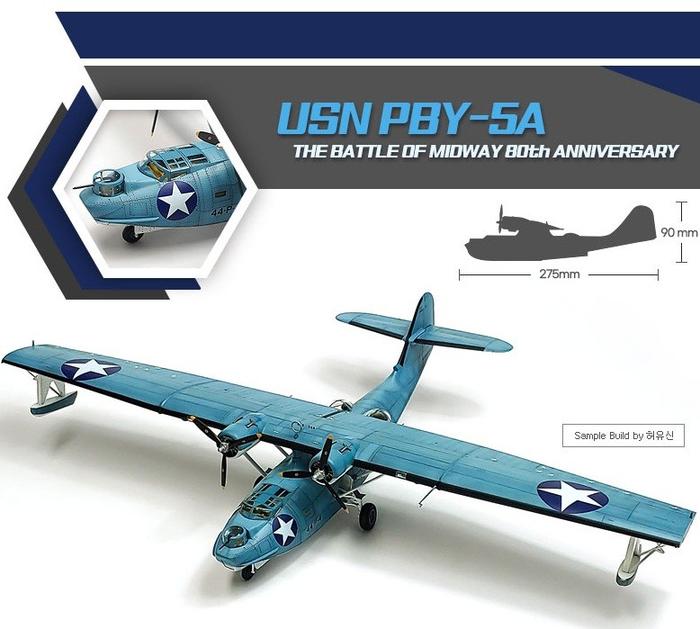 Promo Model Kit Academy 1/72 USN PBY-5A "Battle of Midway" 12573 ...