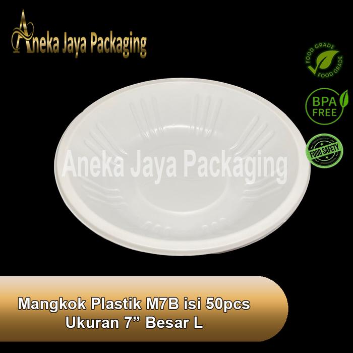 Jual Mangkok Plastik M7B BESAR DALAM isi 50pcs Per Pack Sekali Pakai ...