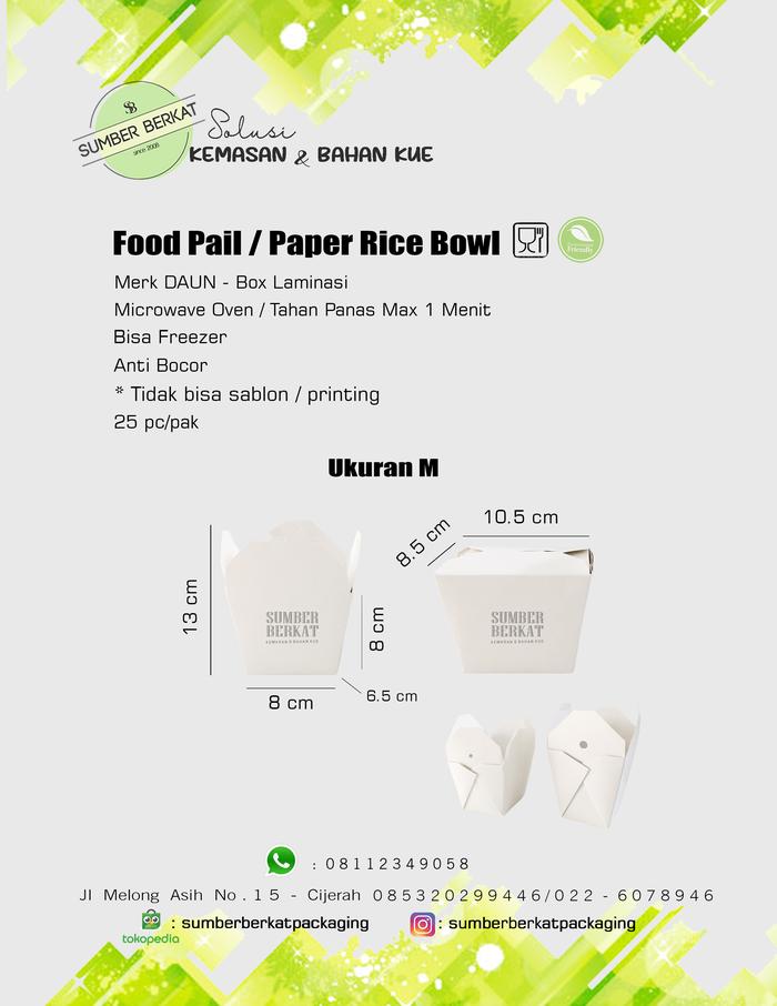 Jual Food Pail / Paper Rice Box M (25 pc) Merk Daun - Kota Bandung ...