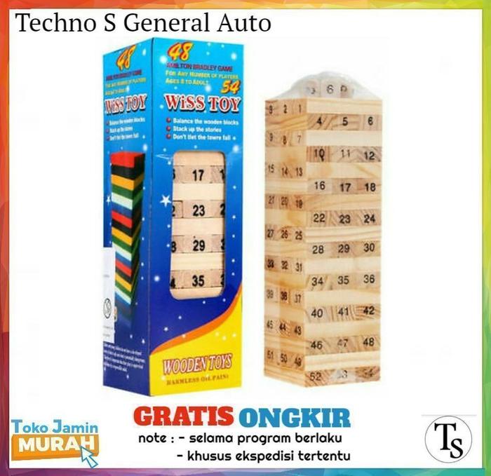 Jual Mainan Dadu Kayu 51 balok BESAR dan 4 dadu - Mainan Dadu Uno Stako ...