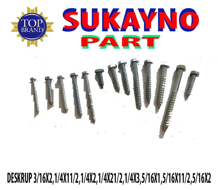 Jual LAG Screw Deskrup Deks Skrup 1/4" x 2" Kunci 10 - Kab. Tangerang ...