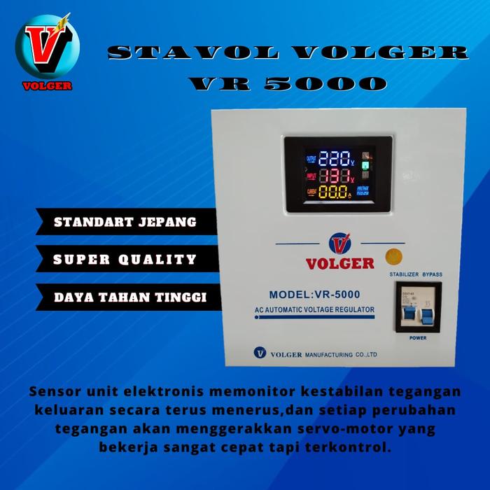 Jual stabilizer listrik 5000 watt Volger VR 5000 va 1 phase - Jakarta Pusat - Sumber Stavol ...