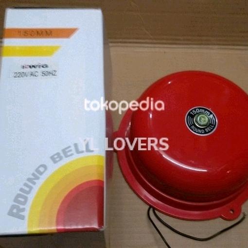Jual Round bell 150mm /sirine pemadam /bell kring /bel merah/bell 220 V ...
