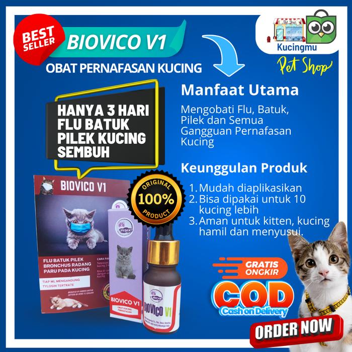 Jual Biovico V1 Obat Flu Batuk Pilek Kucing Terjamin Ampuh - Jakarta ...