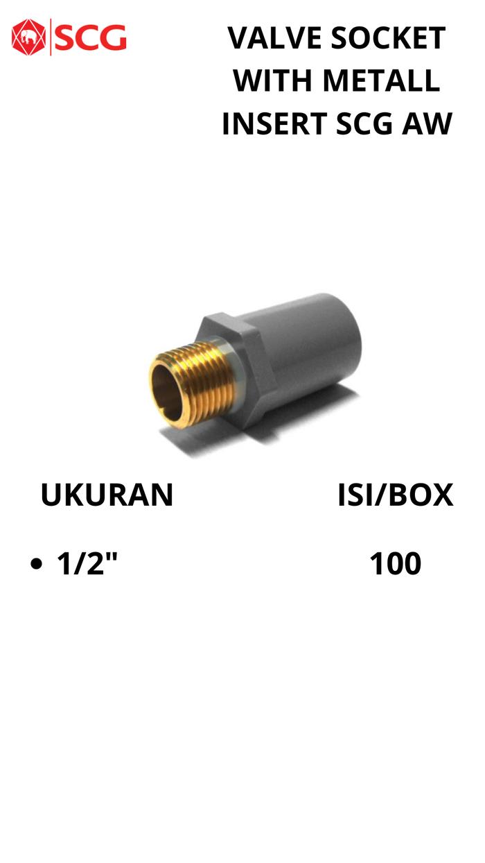 Jual FITTING VALVE SOCKET WITH METAL INSERT PIPA PVC SCG TYPE AW UK.1/2 ...