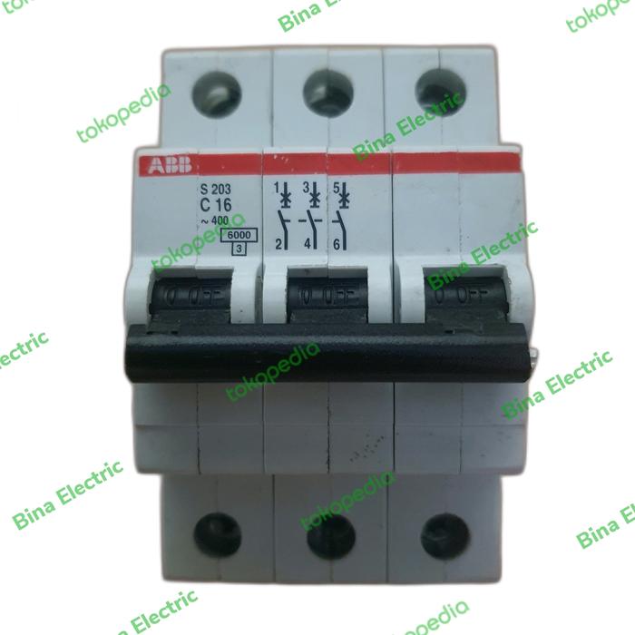 Jual MCB ABB S203 3P 16A 6kA / MCB ABB S 203 3 Pole 16 Ampere 6 kA - Jakarta Pusat - Bina ...