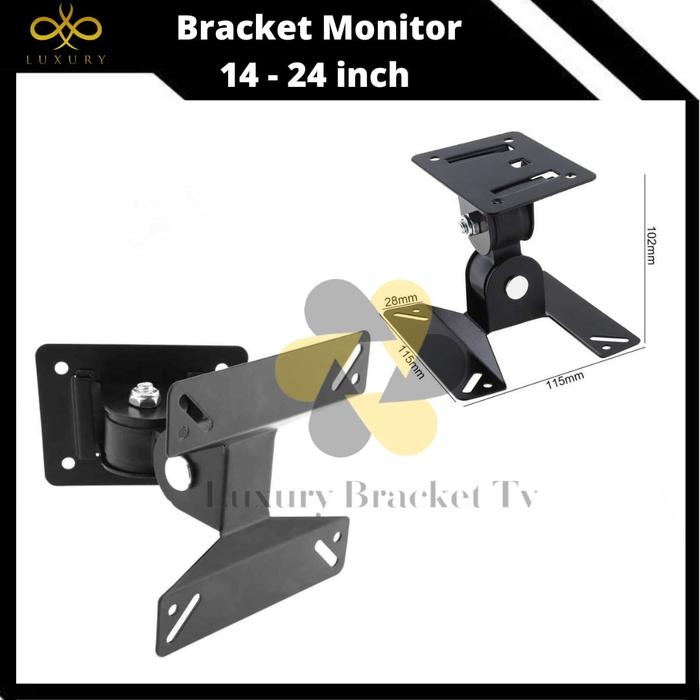 Jual Bracket braket Monitor tv dinding 27 24 21 17 14 inch full motion ...