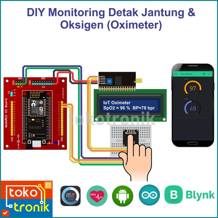 Promo DIY Kit Monitoring Detak Jantung & Oksigen dg WiFi IoT - Kab ...