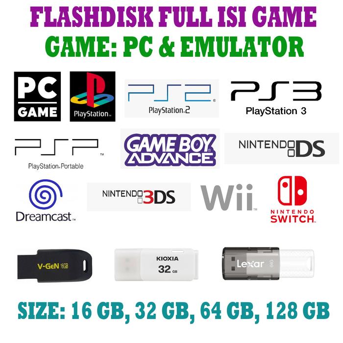 Jual Flashdisk Full Isi Game PC dan Emulator (PS1, PS2, PSP, Switch ...