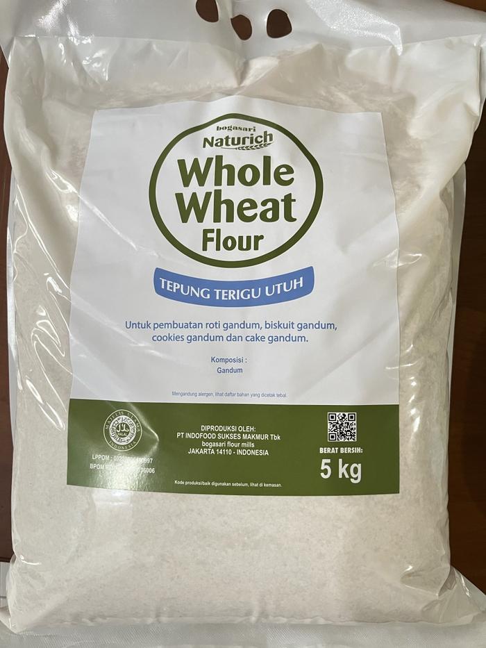 Jual Naturich tepung Gandum Utuh 1kg Bogasari Whole Wheat Flour ...