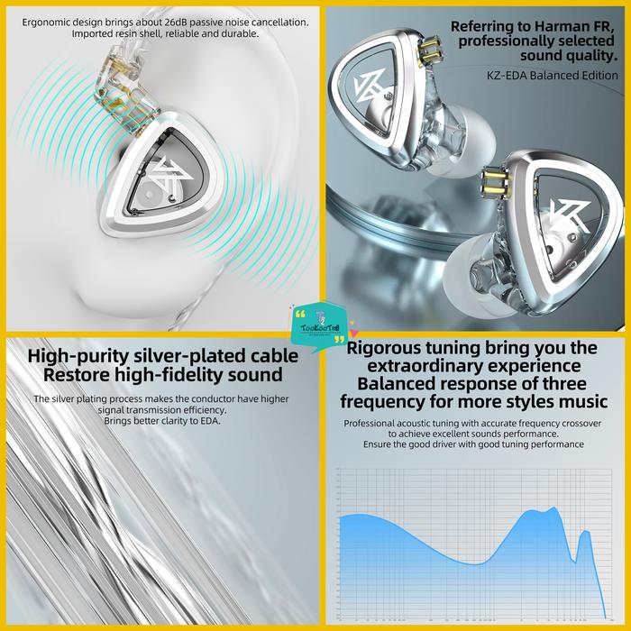 Jual Kz Eda Balance Edition In Ear Earphone With Mic Iem Headset - Kz ...