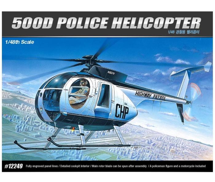 Promo Model Kit Pesawat Academy 1/48 HUGHES 500D POLICE HELICOPTER ...