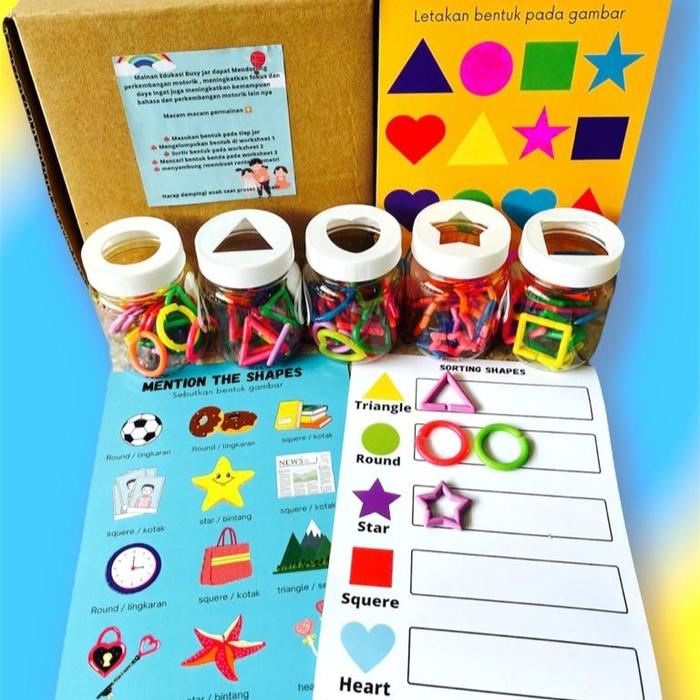 Jual Busy Jar 8 in 1 Mainan Edukasi Plastik Belajar Montessori Motorik ...