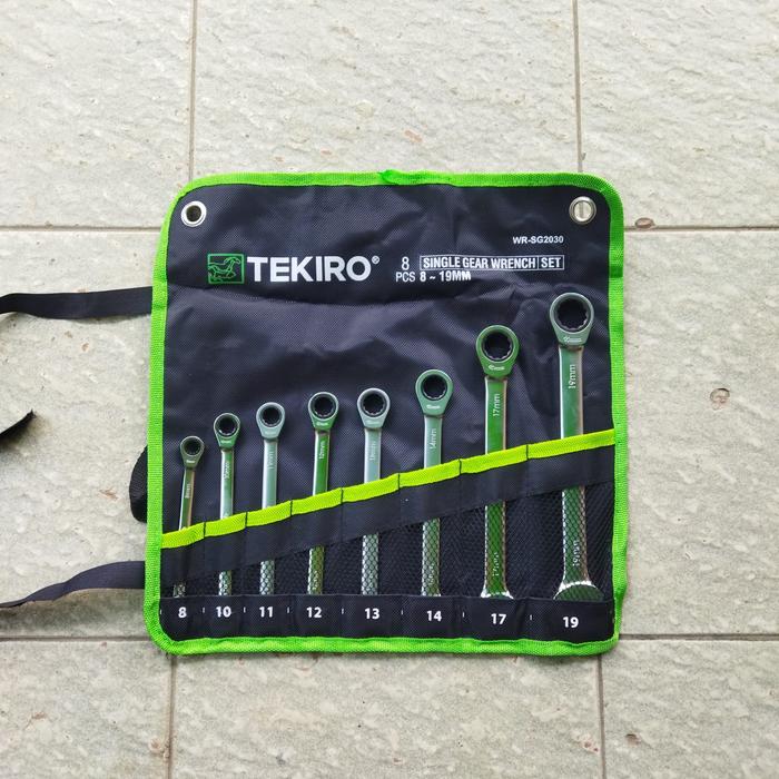 Jual Kunci Ring Pas Ratchet Set 8 Pcs Tekiro / Single Gear Wrench 8-19 mm - Kota Palembang ...
