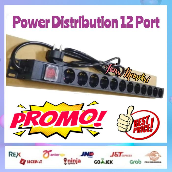Jual Power Distribution Unit pdu 12 Port Hole Cable Switch on off ...