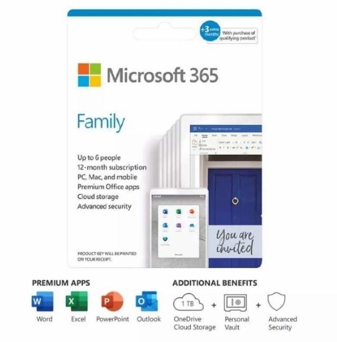 Jual Microsoft Office 365 Family POSA CARD Software Original Pc & Mac ...