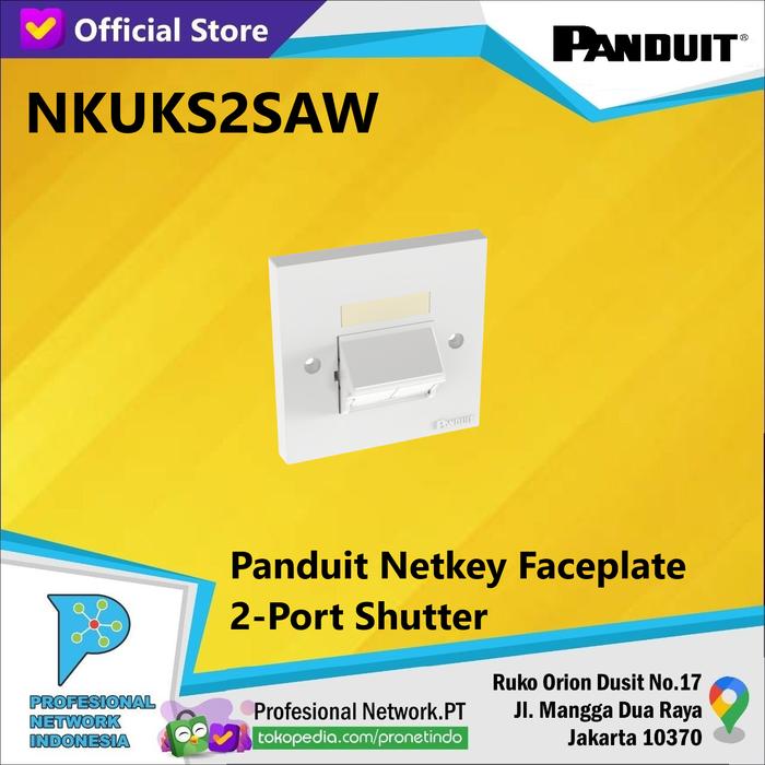 Jual Panduit NETKEY Faceplate 2 Port Shutter NKUKS2SAW - Jakarta Pusat ...