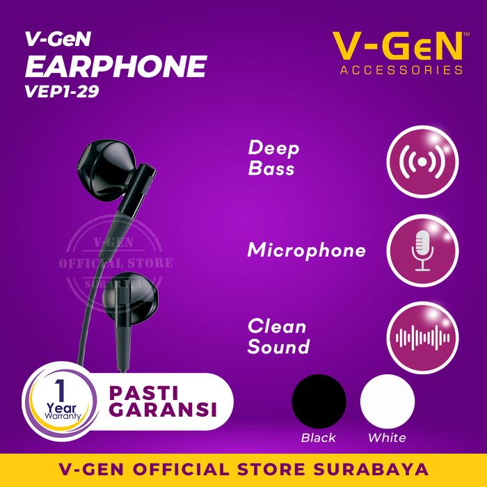 Jual Earphone V-GeN VEP1-29 Wired Headset Handsfree Stereo VGEN - Kota ...