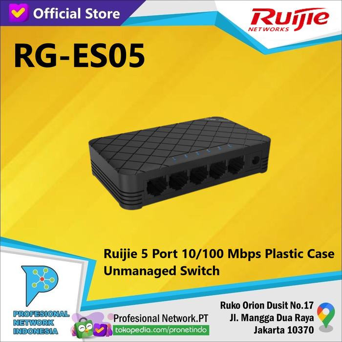 Jual Ruijie RG-ES05 5 Port 10/100 Mbps Plastic Case Unmanaged Switch ...