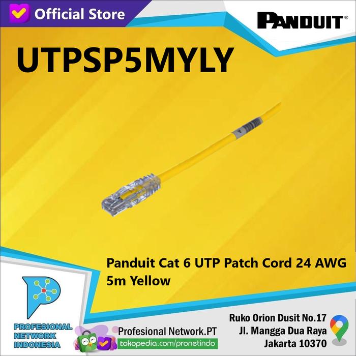 Jual Panduit Pan-Net® Cat 6 UTP Patch Cord 24 AWG 5m Yellow UTPSP5MYLY - Jakarta Pusat ...