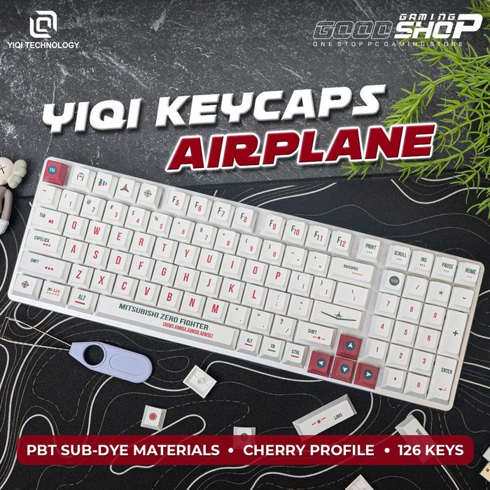 Jual Yiqi Keycaps Airplane PBT Dye Sub Cherry Profile - Kab. Tangerang ...