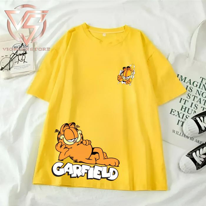 Jual BAJU KAOS KATUN CEWEK PREMIUM GARFIELD SIZE S-M-L-XL-XXL-3XL-4XL ...