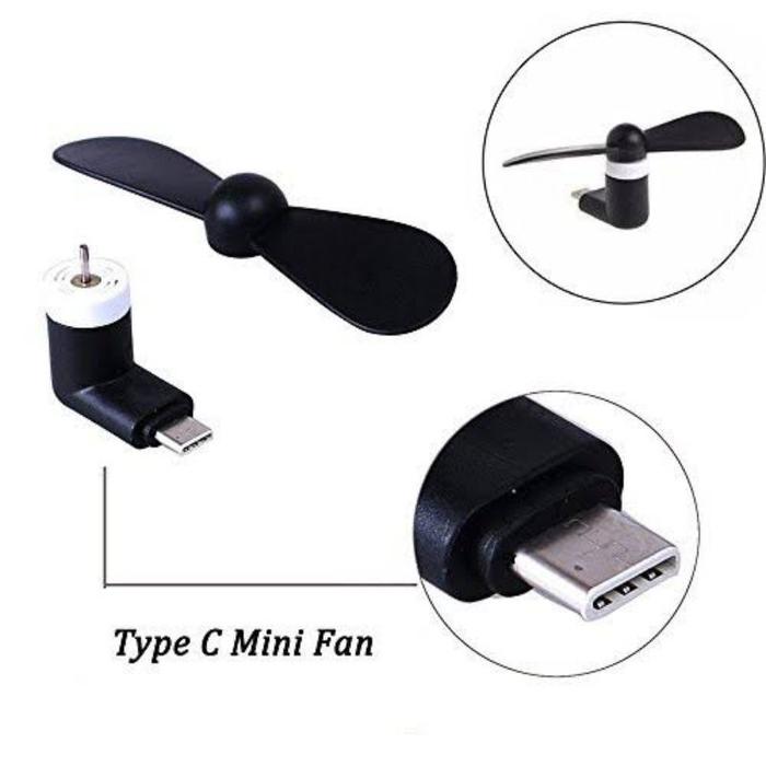 Jual Kipas Angin Mini Micro Usb Type C V8 Portable Fan Colokan HP Tipe ...