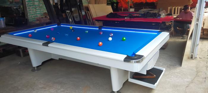 Jual Meja Billiard Minnova 9 ft Finishing Putih Pakai Lampu LED di ...