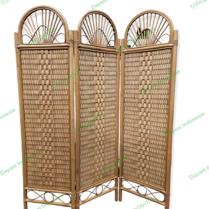 Jual Partisi Ruangan Kantor Pembatas Ruangan Rotan 3 Lembar 1,5 Meter ...