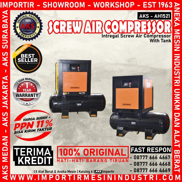 Jual Integral Screw Air Compressor Dinamo Kompresor Angin Kw 300 Liter ...