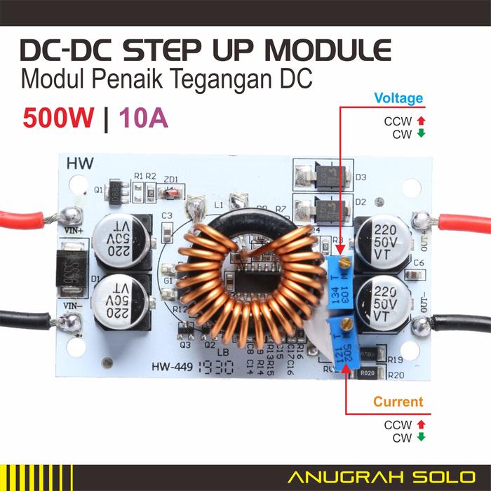 Jual DC Step Up Boost Modul Penaik Tegangan DC 500W 10A - Kab ...