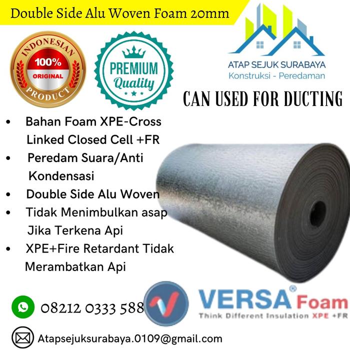 Jual Versa Foam XLPE Double Side Aluminium Woven 20 mm Peredam Panas ...
